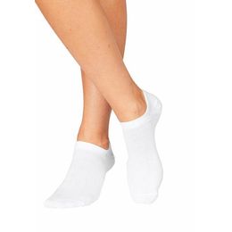 Bench. Sneakersocken 'Niedrige Sneaker Socken, Damen Baumwolle Sportsocken Atmungsaktiv' wei&szlig; Gr. 39-42 f&uuml;r Damen. Mit Logoschriftzug. Elastisch. 