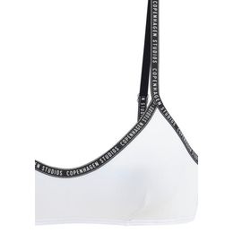 Copenhagen Studios Bustier-Bikini-Top 'Cody' wei&szlig; Gr. 40 Cup A/B. Mit Logoschriftz&uuml;ge. Ohne B&uuml;gel Und Mit Seitlichen St&auml;bchen. Nachhaltig.