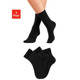 Lavana Umschlagsocken schwarz Gr. 39-42 f&uuml;r Damen. Elastisch