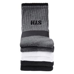 H.I.S. H.I.S Sportsocken 'Tennissocken Damen Herren Laufsocken' mehrfarbig Gr. 39-42 f&uuml;r Damen. Mit Logoschriftzug. Elastisch. Nachhaltig.