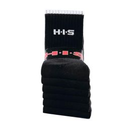 H.I.S. H.I.S Sportsocken 'Tennissocken Damen Herren Laufsocken' schwarz Gr. 43-46 f&uuml;r Damen. Mit Logoschriftzug. Elastisch. Nachhaltig.