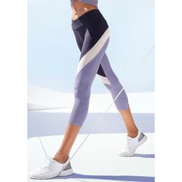 active by Lascana LASCANA ACTIVE Caprihose blau Gr. XS (32/34) f&uuml;r Damen. Mit Logodrucke. Figurbetont. Nachhaltig.