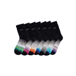 H.I.S. H.I.S Basicsocken 'Bunte Damen Baumwolll Socken, Atmungsaktiv & Bequem' schwarz Gr. 35-38 f&uuml;r Damen. Elastisch. Nachhaltig.