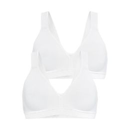 Petite Fleur Sport-BH 2xwei&szlig; Gr. 85B. Ohne B&uuml;gel. Nachhaltig.