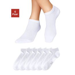 H.I.S. H.I.S Sneakersocken 'Damen Herren Sneaker Socken aus Baumwolle, Niedrige Socken Sportsocken' wei&szlig; Gr. 39-42 f&uuml;r Damen. Mit Logoschriftzug. Elastisch. 