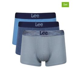 LEE Underwear 3er-Set: Boxershorts "Thain" in Blau/ Hellblau/ Grau - 61% | Größe M | Herren-waesche
