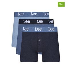 LEE Underwear 3er-Set: Boxershorts "Bonner" in Dunkelblau/ Blau - 66% | Größe S | Herren-waesche
