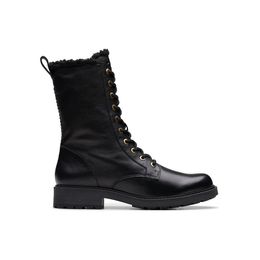 Clarks Leder-Boots "Orinoco 2" in Schwarz - 61% | Gr&ouml;&szlig;e 39 | Damen-stiefel