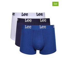 LEE Underwear 3er-Set: Boxershorts "Gannon" in Dunkelblau/ Blau/ Weiß - 61% | Größe L | Herren-waesche