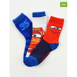 Disney Cars 3er-Set: Socken "Cars" in Blau/ Rot/ Hellgrau - 62% | Größe 23-26 | Babysocken-strumpfhosen