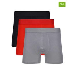LEE Underwear 3er-Set: Boxershorts "Hewitt" in Schwarz/ Rot/ Grau - 61% | Größe L | Herren-waesche