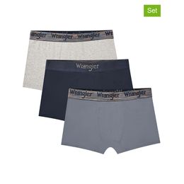 Wrangler 3er-Set: Boxershorts "Montel" in Hellgrau/ Dunkelblau/ Blaugrau - 61% | Größe M | Herren-waesche