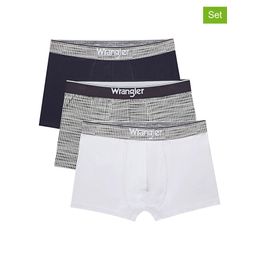 Wrangler 3er-Set: Boxershorts "Canva" in Weiß/ Dunkelblau/ Grau - 63% | Größe XL | Herren-waesche