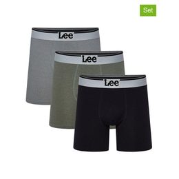 LEE Underwear 3er-Set: Boxershorts "Raymar" in Schwarz/ Khaki/ Grau - 63% | Größe M | Herren-waesche