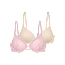 Dorina 2er-Set: B&uuml;gel-BHs in Beige/ Rosa - 39% | Gr&ouml;&szlig;e 80C | Damen-bhs