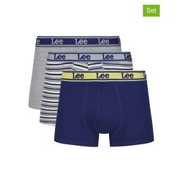 LEE Underwear 3er-Set: Boxershorts "Stone" in Dunkelblau/ Grau - 66% | Größe S | Herren-waesche