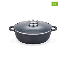 GSW 2tlg. Set: Servierpfanne ''Gourmet'' in Schwarz - &Oslash; 28 cm - 28% | Kochgeschirr