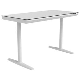 Novel Schreibtisch, Wei&szlig;, Metall, Kunststoff, Holzwerkstoff, 1 Schublade(n) Schubladen, rechteckig, Kufe, Rundrohr, 70x73-118x140 cm, h&ouml;henverstellbar, Arbeitszimmer, Schreibtische, B&uuml;rotische