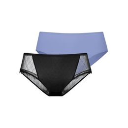 Dorina 2er-Set: Pantys in Hellblau/ Schwarz - 31% | Gr&ouml;&szlig;e XL | Damen-unterteile