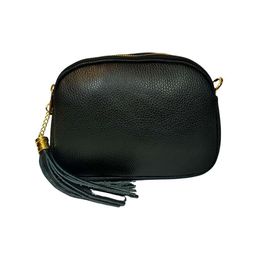 ORE10 Leder-Umh&auml;ngetasche "Bristol" in Schwarz - (B)23 x (H)6 x (T)9 cm - 76% | Damen-taschen