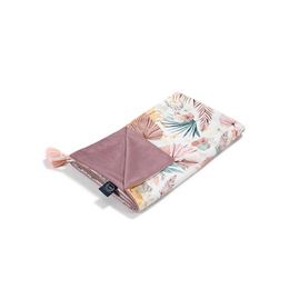 La Millou Wende-Wohndecke "Light Velvet" in Grau/ Rosa/ Wei&szlig; - 54% | Gr&ouml;&szlig;e 110x140 cm | Decken