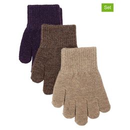 Mikk-line 3er-Set: Fingerhandschuhe in Braun - 12% | Gr&ouml;&szlig;e 128-176 | Baby-handschuhe