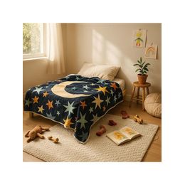 The Wild Hug Kuscheldecke "Colorful Sky" in Dunkelblau/ Bunt - (L)170 x (B)130 cm - 53% | Decken