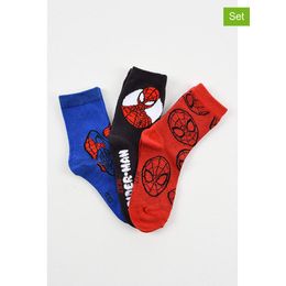Spiderman 3er-Set: Socken "Spiderman" in Blau/ Rot/ Schwarz - 35% | Größe 23-26 | Kinder-socken-strumpfhosen
