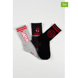 Spiderman 3er-Set: Socken "Spiderman" in Grau/ Schwarz - 56% | Größe 27-30 | Kinder-socken-strumpfhosen
