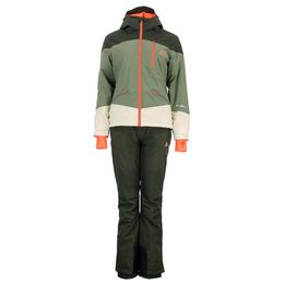 Peak Mountain 2tlg. Ski-/ Snowboardoutfit "Acorse" in Khaki - 58% | Gr&ouml;&szlig;e XL | Damen-outdoorjacken