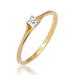 Elli Ringe - Ring Verlobung Vintage Diamant (0.06 ct.) 585 Gelb - Gr. 54 MM - in Gold - f&uuml;r Damen