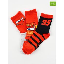 Disney Cars 3er-Set: Socken "Cars" in Hellgrau/ Rot/ Schwarz - 37% | Größe 27-30 | Babysocken-strumpfhosen