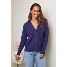 Soft Cashmere Cardigan in Dunkelblau - 78% | Gr&ouml;&szlig;e 34/36 | Damen-pullover-cardigans