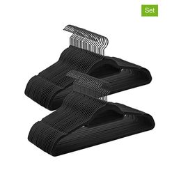 Songmics 50er-Set: Kleiderbügel in Schwarz/ Silber - (B)43,5 x (H)22,5 cm - 17% | Garderoben