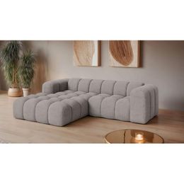 OTTO HOME Ecksofa »KALLIE L-Form, 248 cm - OTTO. Verlässliche Qualität.« moderne Steppung, hoher Sitzkomfort und modernes Design hellgrau