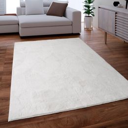Paco Home Fellteppich &raquo;Kunstfell Soft 380&laquo; rechteckig 14 mm H&ouml;he Langflor, Kuschelteppich - besonders weich, Uni-Farben wei&szlig; Obermaterial: 100%...