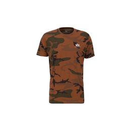Alpha Industries T-Shirt &raquo;Backprint T-Shirt Camo&laquo; burned camo M M Single Jersey Stoff