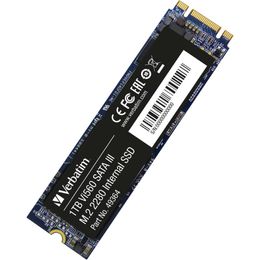 Verbatim interne SSD &raquo;Vi560 S3 M.2&laquo; 1 TB Anschluss M.2 (2880) SATA III schwarz Speicherkapazit&auml;t: 1000 GB