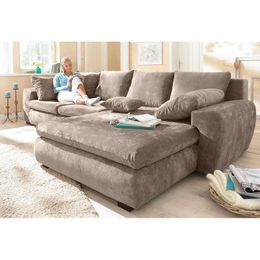 Home Affaire Ecksofa &raquo;Cara Mia L-Form, B: 325 cm - OTTO. Verl&auml;ssliche Qualit&auml;t.&laquo; mit 4 Zierkissen, optional Bettfunktion & Bettkasten mittelbraun