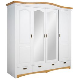 OTTO HOME Schiebetürenschrank »Konrad, Landhausstil, rustikal, mit Schubladen + Spiegel, Kassetten« 3 Breiten: 153/202/249 cm H/T ca.207/64 cm,...