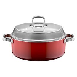 WMF Schmortopf »Fusiontec Mineral Pro« Edelstahl Glas Rot
