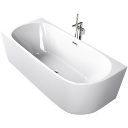 Sanotechnik Badewanne &raquo;LUMA&laquo; H&ouml;he 56 cm mit Ablaufst&ouml;psel verstellbare F&uuml;&szlig;e &Uuml;berlauf 160cm, Acryl Badewanne rechts Acryl