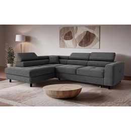 OTTO HOME Ecksofa &raquo;AADEN Schlafsofa 254 cm - OTTO. Verl&auml;ssliche Qualit&auml;t.&laquo; mit Bettfunktion und Bettkasten, Ottomane rechts/links bestellbar schwarz