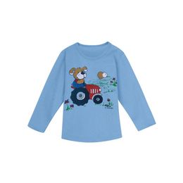 TRIGEMA T-Shirt &raquo;Langarmshirt mit s&uuml;&szlig;em Hund auf Traktor&laquo; 1 Stk. ice-blue 80 80 Elastischer Feinripp