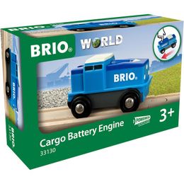 Brio Spielzeug-Lokomotive »WORLD, Blaue Batterie-Frachtlok« blau/weiß