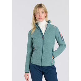 CMP Damen CMP Strickfleecejacke &raquo;KNITTED MELANGE FLEECE WOMAN JACKET&laquo; 1 Stk. tlg. W&auml;rmeisolierend & Schnell trocknend & Atmungsaktiv gr&uuml;n 40