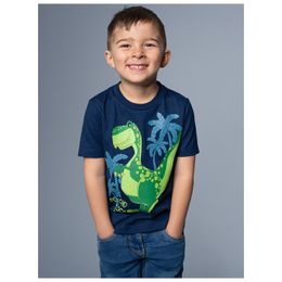 TRIGEMA Jungen T-Shirt &raquo;TRIGEMA T-Shirt mit coolem Dino-Motiv&laquo; 1 Stk. blau 128