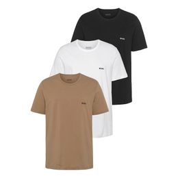 BOSS Damen BOSS T-Shirt &raquo;Rundhals BOSS ONE&laquo; Packung, 3er-Pack, 3 Stk. mit dezentem BOSS Logo-Print beige M (50)