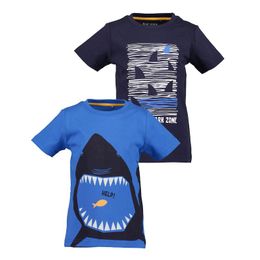 Blue Seven T-Shirt &raquo;T-Shirts&laquo; 2 Stk. M01 - BLAU+NACHTBLAU 128 128 Doppelpack T-Shirts mit Meerestieren