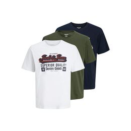 Jack & Jones Jack & Jones Herren Rundhalsshirt &raquo;JJELOGO TEE SS O-NECK 2 COL AW25 3PK MP&laquo; Packung, 3 Stk. blau M